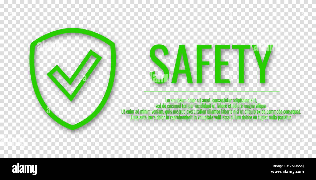 Banner safety first. Vector illustration with word SAFETY on a ...