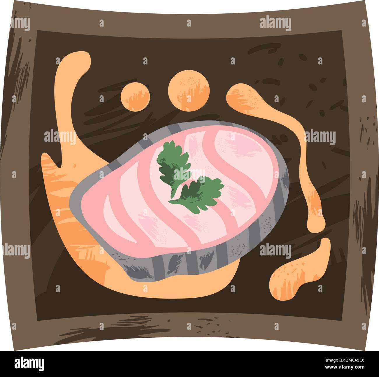 Plating fish meal Stock Vector Images - Alamy