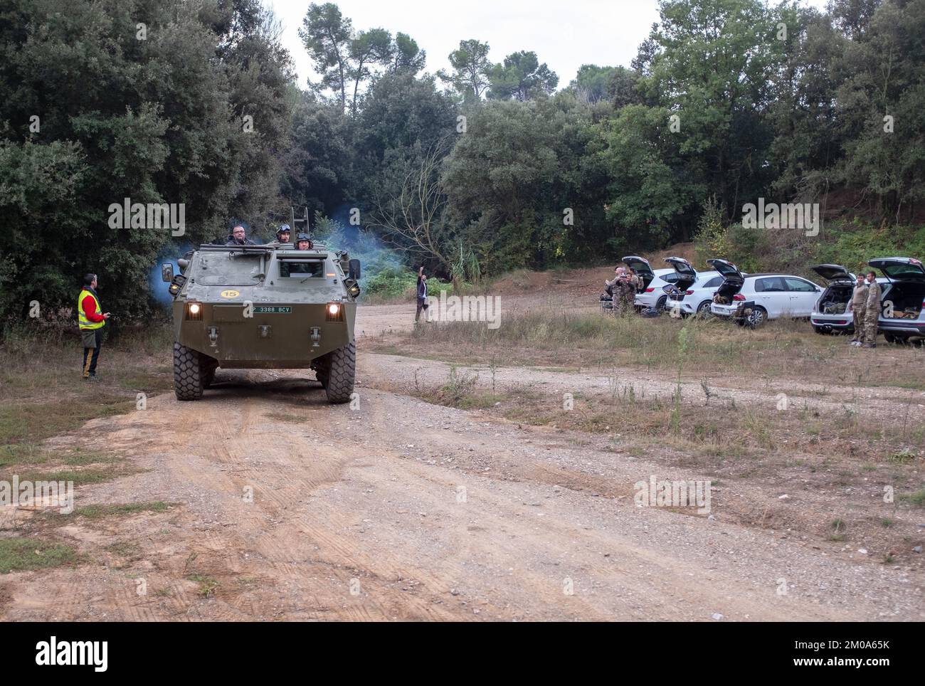 Barcelona, Spain - October 20, 2019: Airsoft game with BMR, (Medium ...