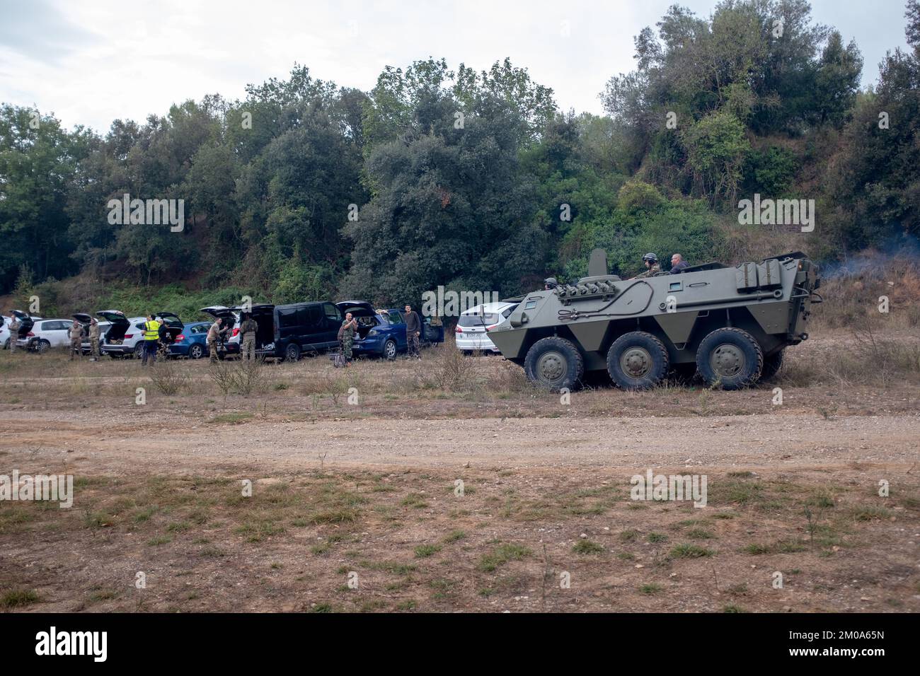 Barcelona, Spain - October 20, 2019: Airsoft game with BMR, (Medium ...