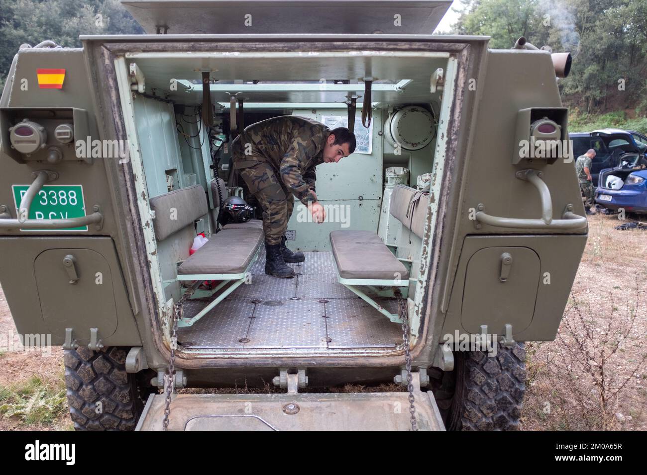 Barcelona, Spain - October 20, 2019: Airsoft game with BMR, (Medium ...