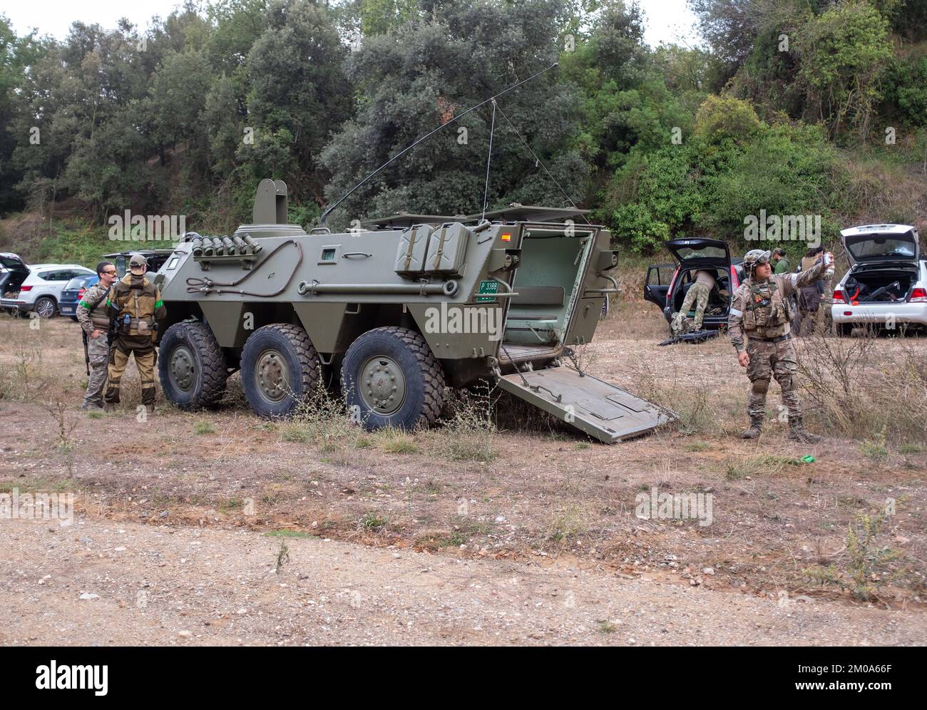 Barcelona, Spain - October 20, 2019: Airsoft game with BMR, (Medium ...