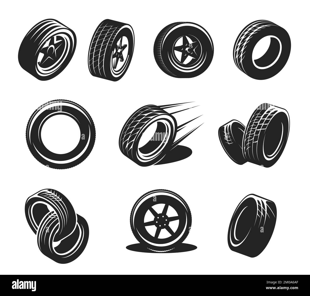 Balancing tyres Stock Vector Images - Alamy