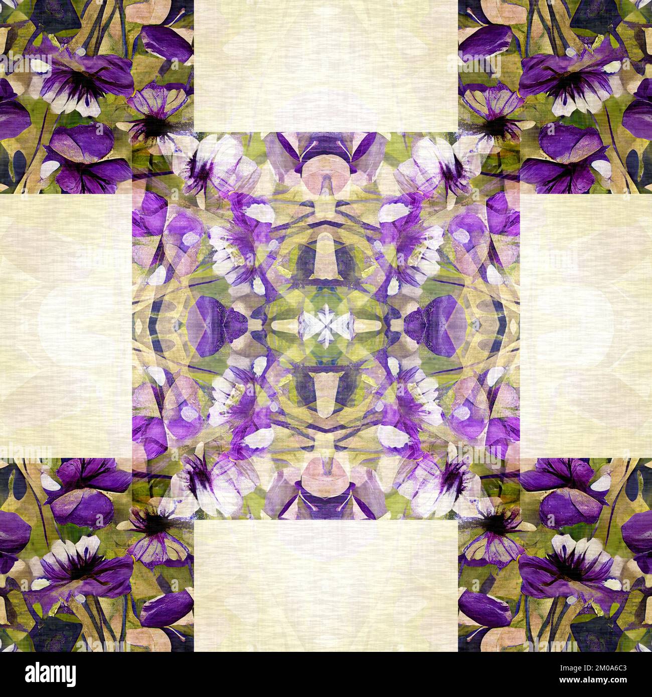 Floral patchwork quilt seamless pattern. Ornate geo swatch for exotic ...