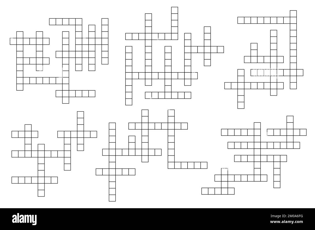 Crossword Game Grid Vector Puzzle Template Mind Quiz With Empty Black Squares Abstract