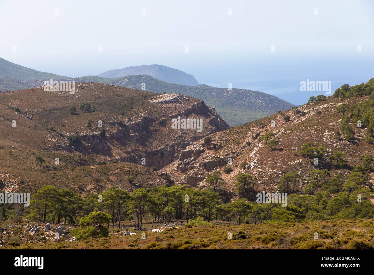 Panoramic view of Mount Attavyros. Is the highest mountain on the ...