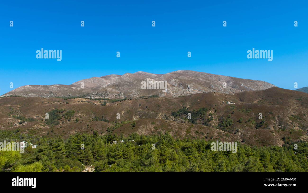 Panoramic view of Mount Attavyros. Is the highest mountain on the ...