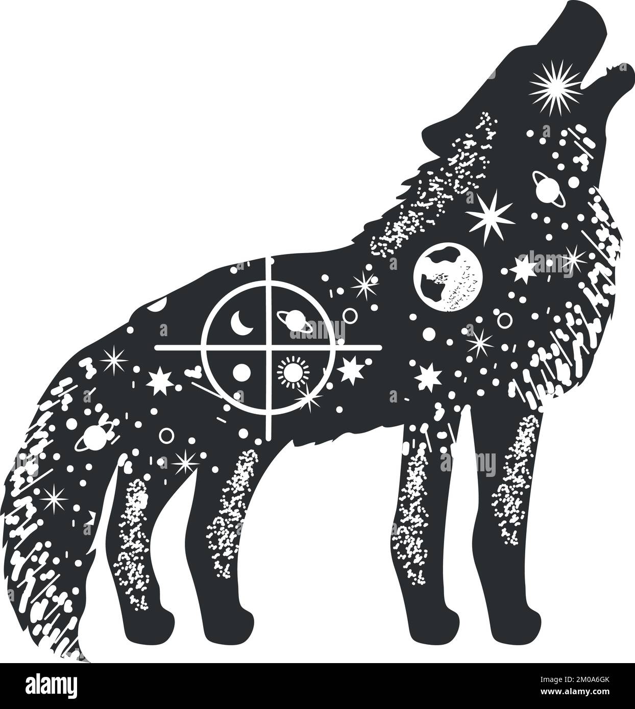 wolf surreal astrology Stock Vector Image & Art - Alamy