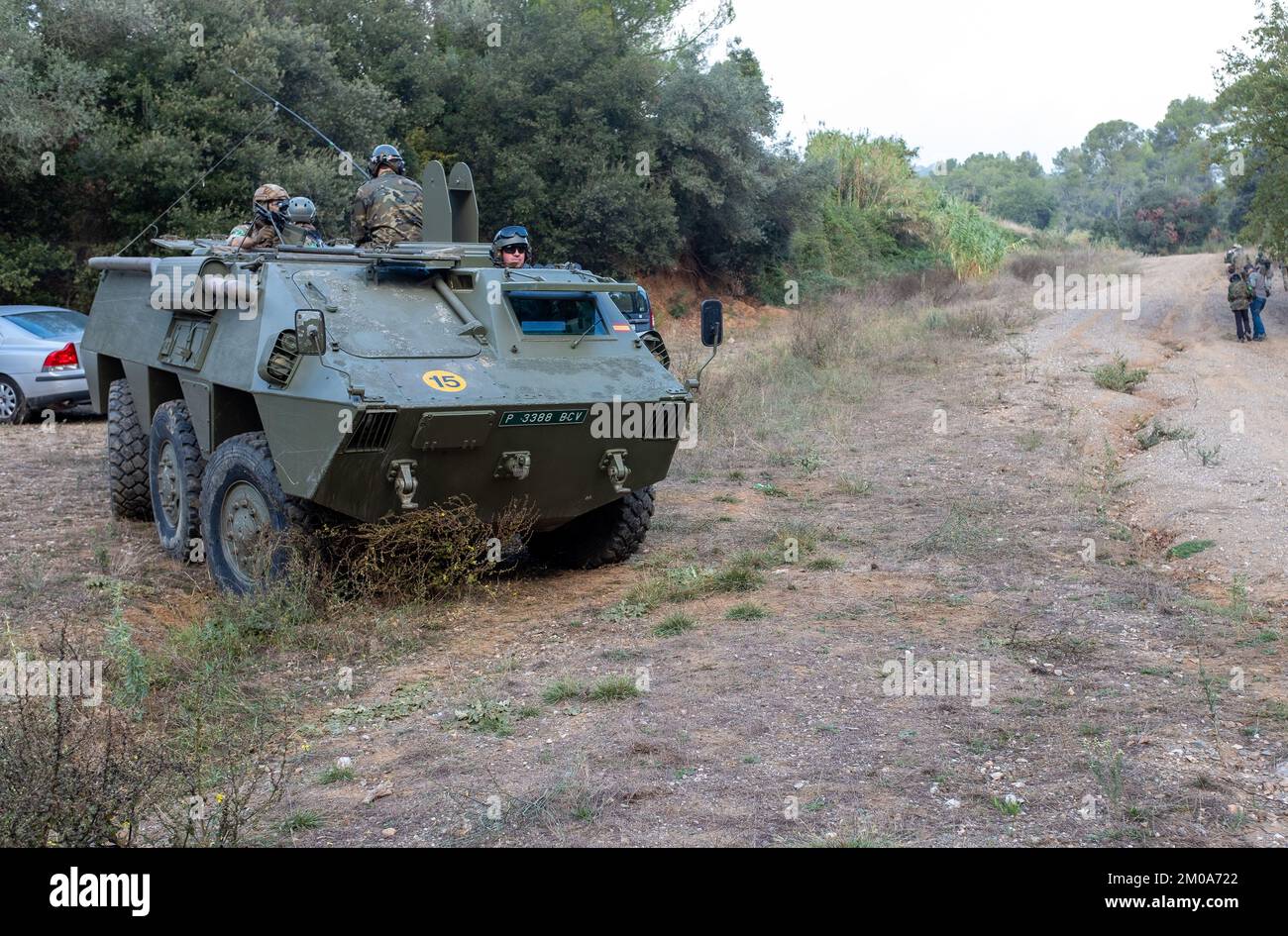 Barcelona, Spain - October 20, 2019: Airsoft game with BMR, (Medium ...