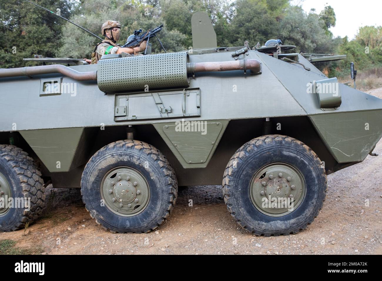 Barcelona, Spain - October 20, 2019: Airsoft game with BMR, (Medium ...