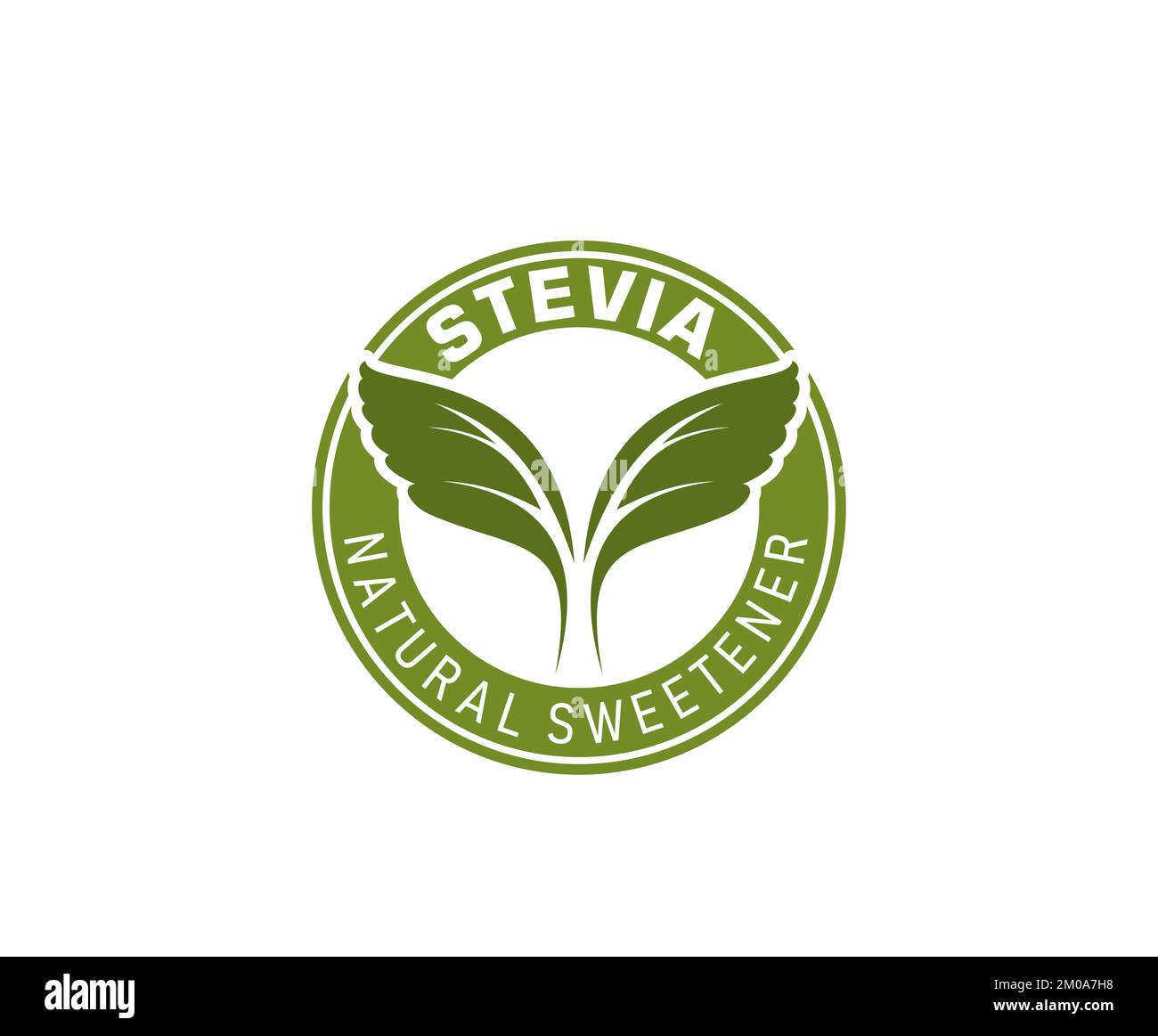 Stevia sweetener leaves icon. Stevia product tag, natural food vector ...