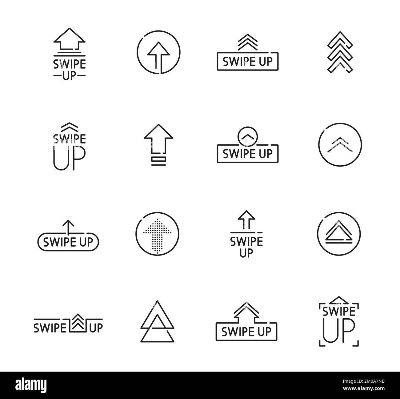 Swipe Up Icons Arrow Buttons To Scroll And Drag For Social Media