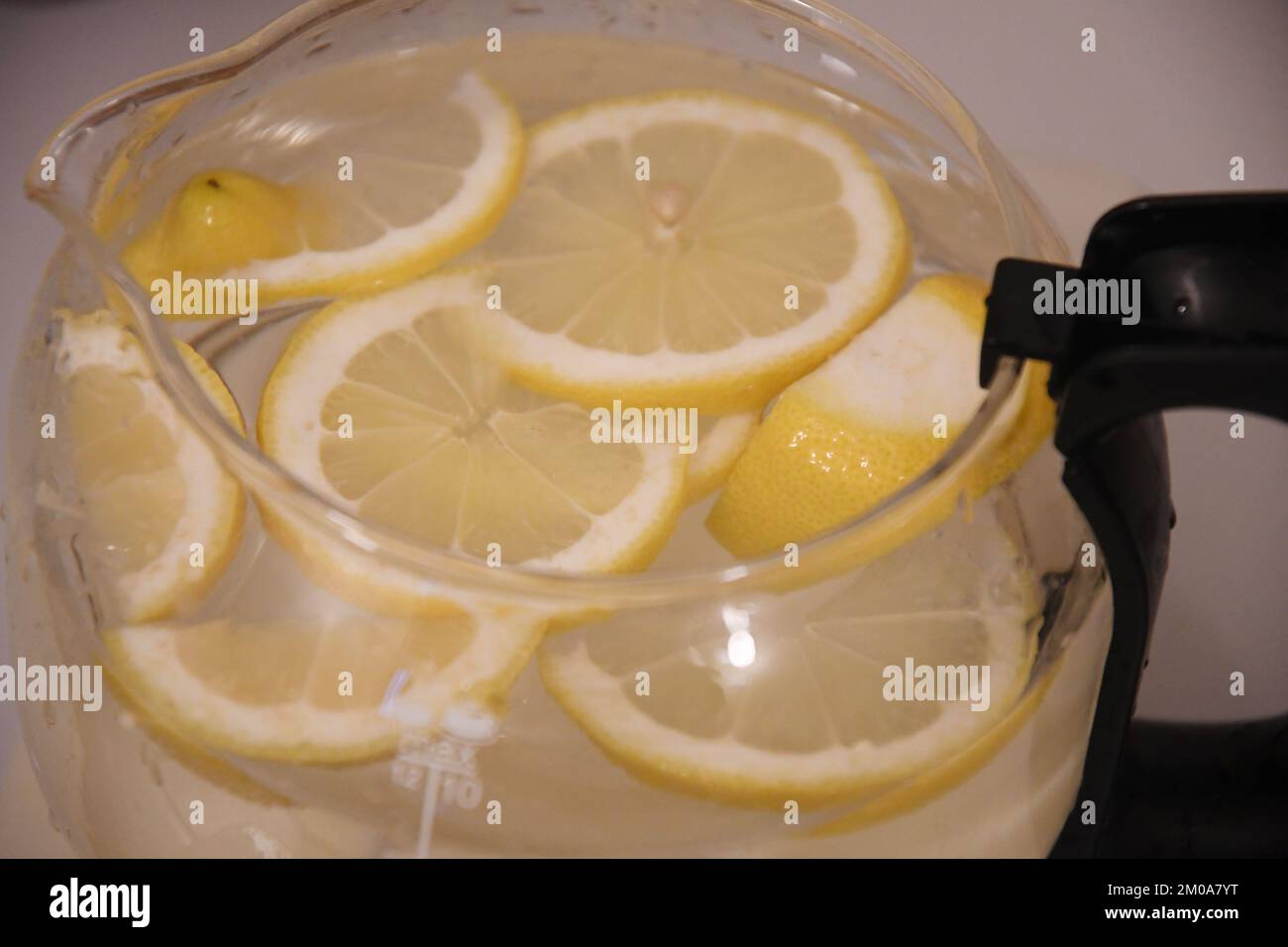 Copenhagen/Denmark/05 December 2022/Water with lemon slices in danish ...