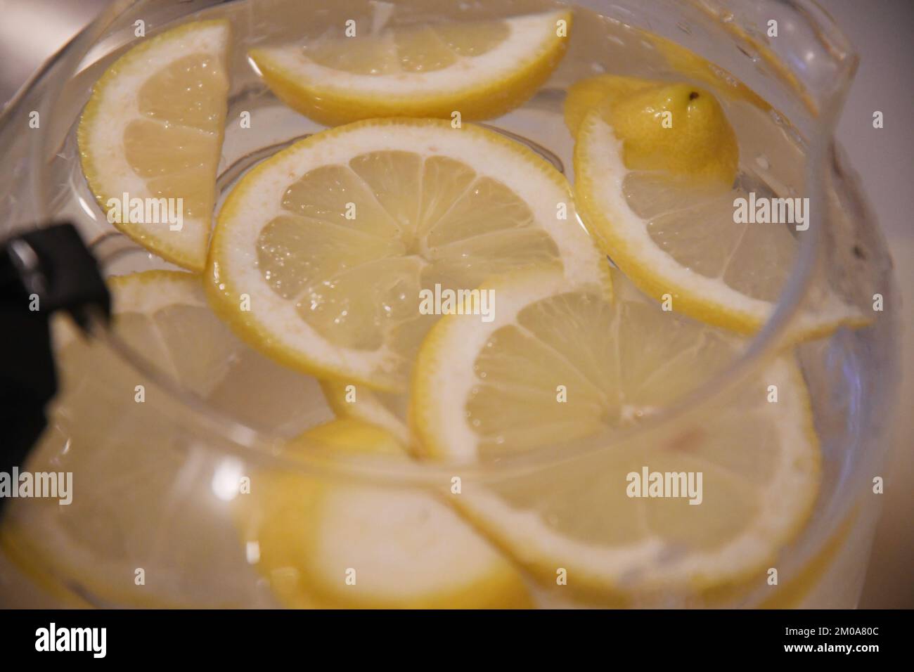 Copenhagen/Denmark/05 December 2022/Water with lemon slices in danish ...