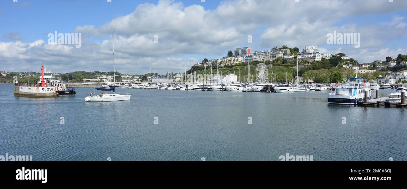 The entrance to Torquay harbour, Torbay, South Devon Stock Photo - Alamy