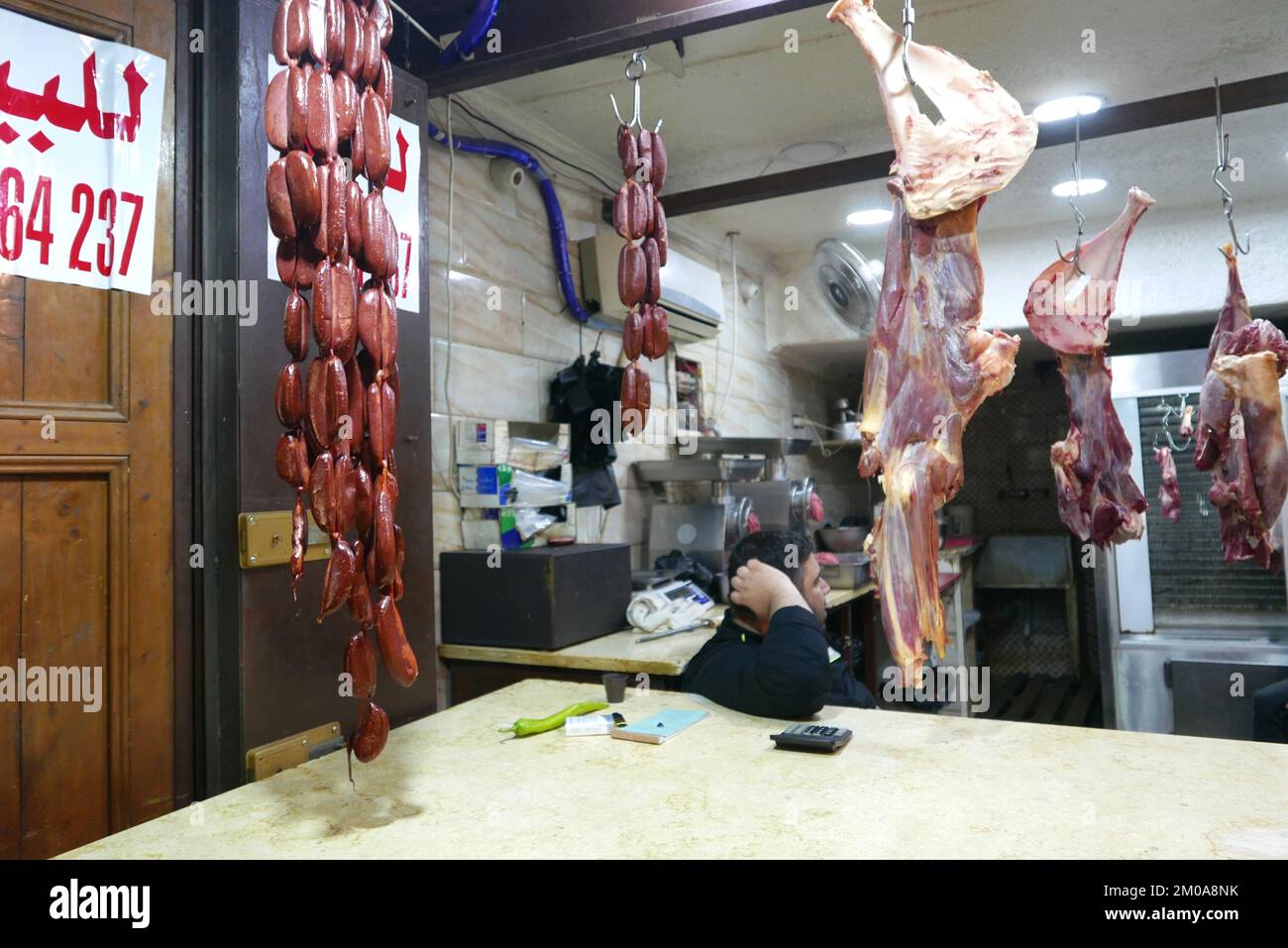 A butchery in the souk of Tripoli, Lebanon, December 4 2022. According to the last Country's ...