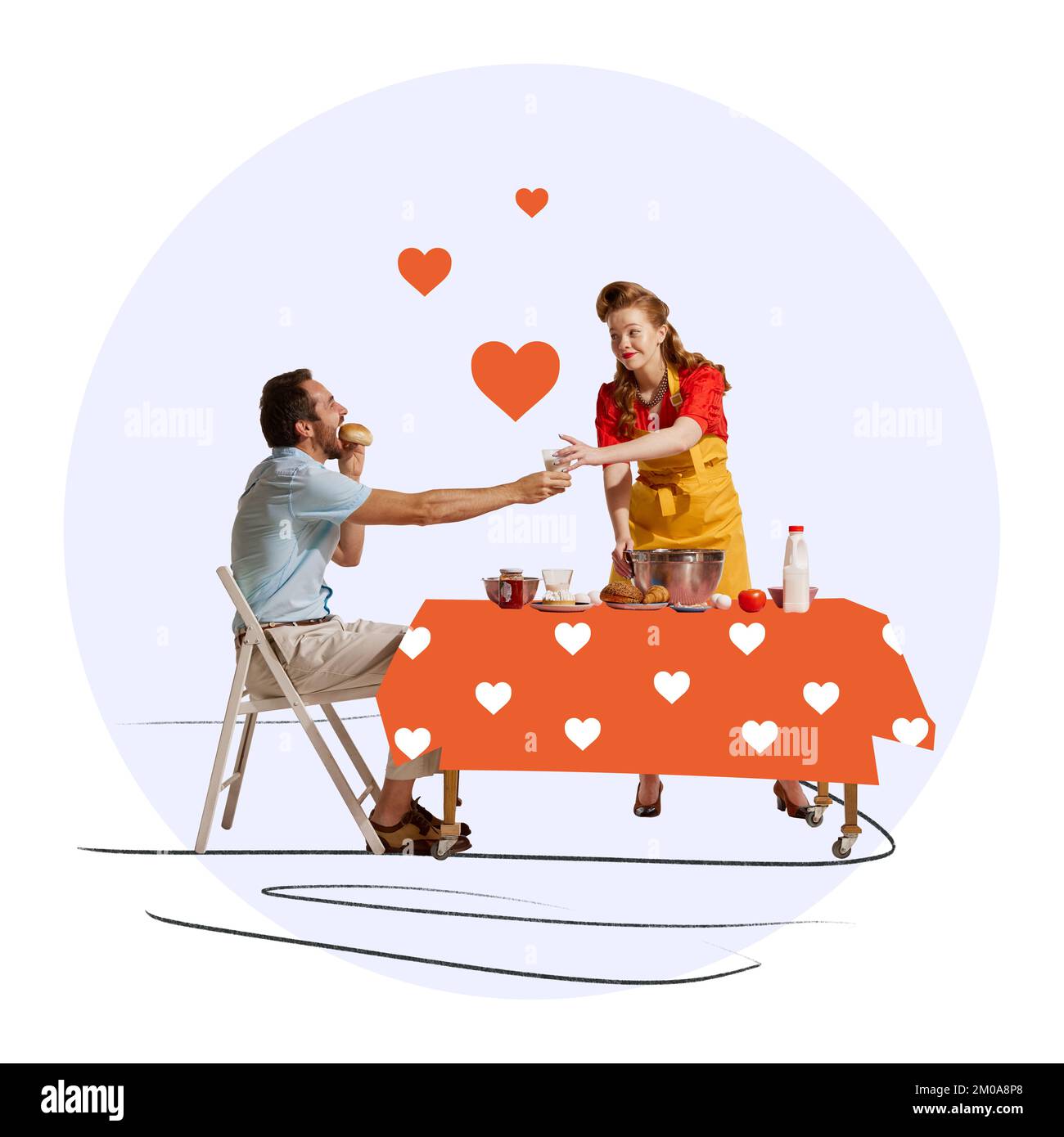 Woman serving food party Cut Out Stock Images & Pictures - Alamy