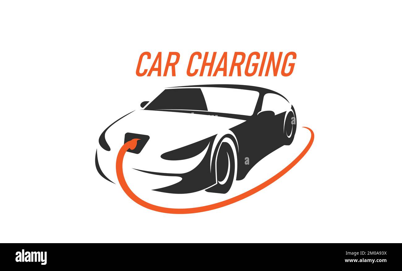 Electric car charge service icon. EV or hybrid vehicles charging ...