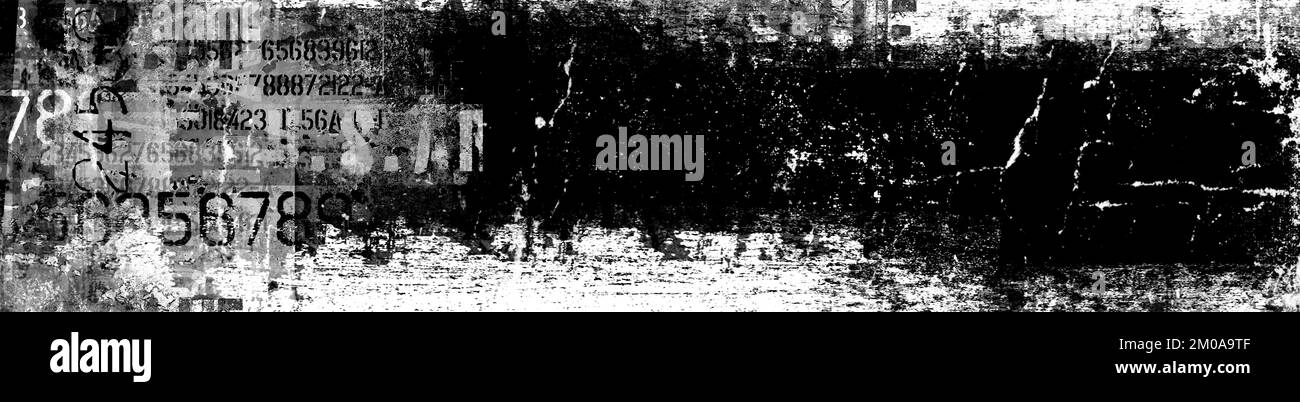 Abstract grunge lettering wide background. Drawing on old grungy framed ...