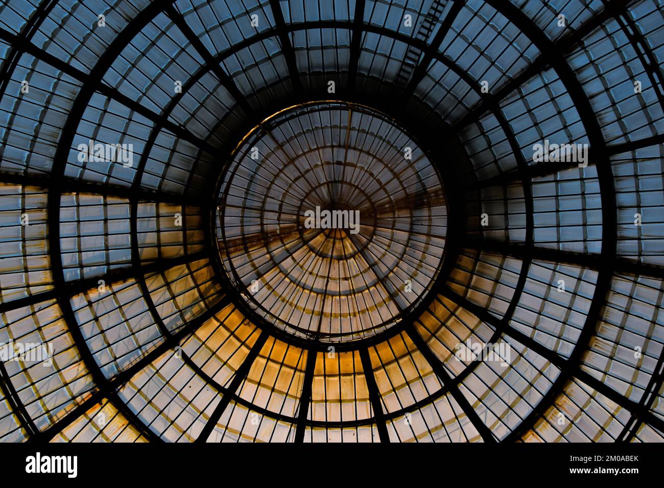 A low angle shot of a glazed ceiling of a building- for background and ...