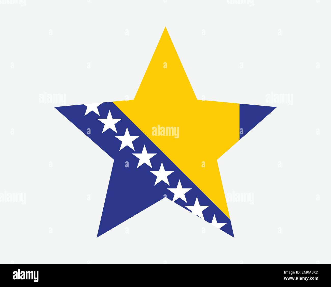Bosnia and Herzegovina Star Flag. Bosnian and Herzegovinian Star Shape ...