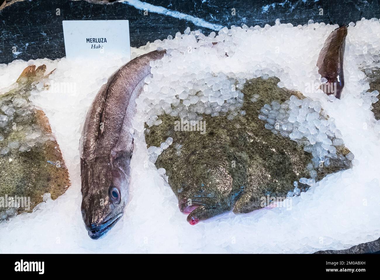 Spain, Madrid, Mercado de San Miguel, Fish Stock Photo - Alamy