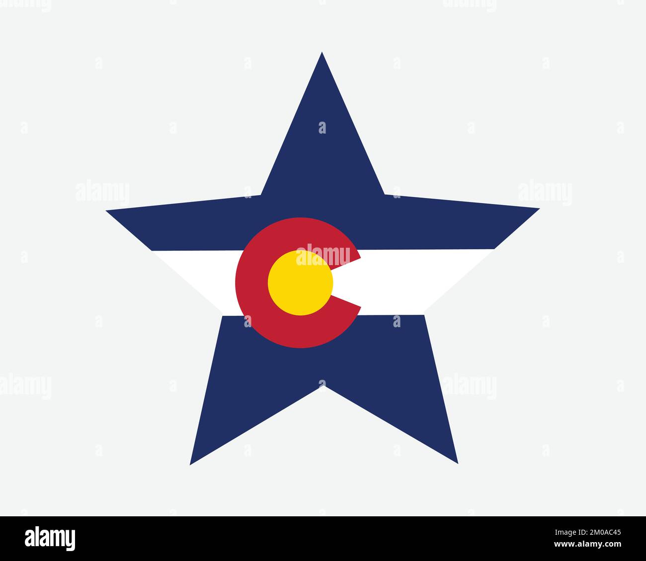 Colorado Star Flag. CO USA Five Point Star Shape State Flag. Coloradan ...