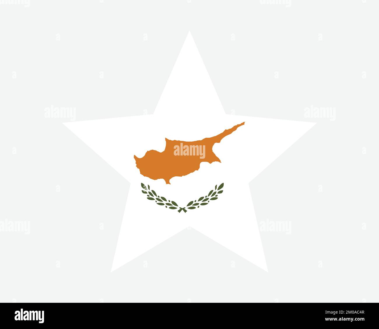 Cyprus Star Flag. Cypriot Star Shape Flag. Republic of Cyprus Country National Banner Icon ...