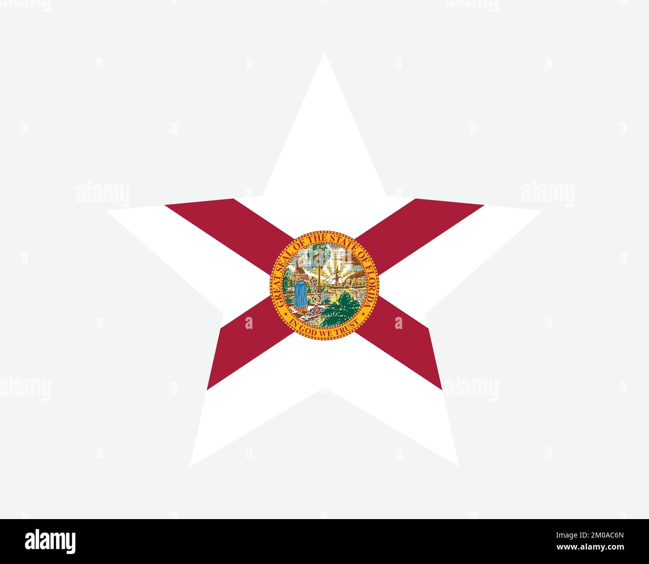 Florida Star Flag. FL USA Five Point Star Shape State Flag. Floridian Floridan US Banner Icon ...