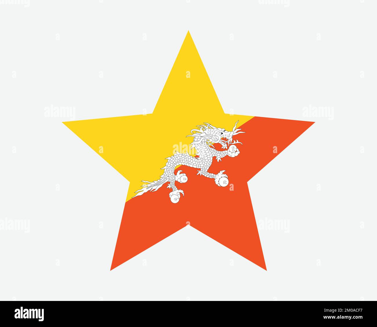 Bhutan Star Flag. Bhutanese Star Shape Flag. Country National Banner ...