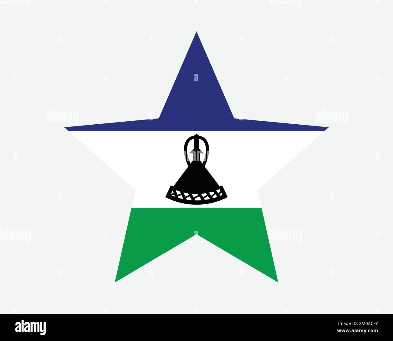 Lesotho Star Flag. Kingdom of Lesotho Star Shape Flag. Mosotho Basotho ...