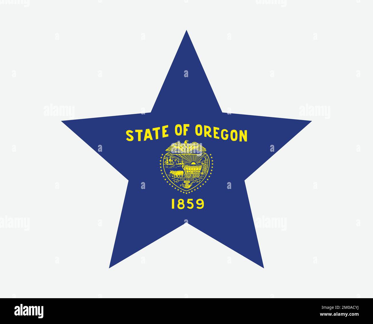 Oregon Star Flag. OR USA Five Point Star Shape State Flag. Oregonian US ...