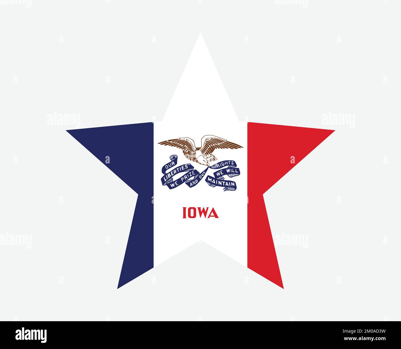Iowa Star Flag. IA USA Five Point Star Shape State Flag. Iowan US ...