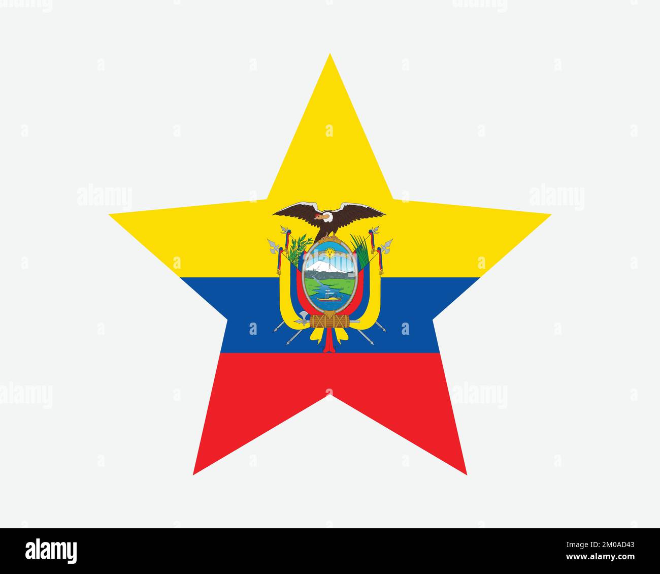 Ecuador Star Flag. Ecuadorian Star Shape Flag. Republic of Ecuador ...
