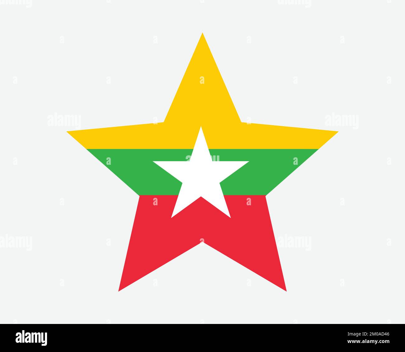 Myanmar Star Flag. Burma Star Shape Flag. Burmese Country National Banner Icon Symbol Vector ...