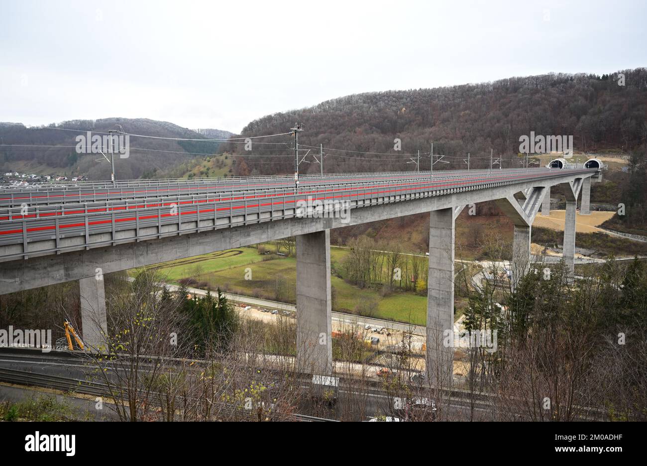 Wiesensteig, Germany. 05th Dec, 2022. The newly built Filstal Bridge on ...