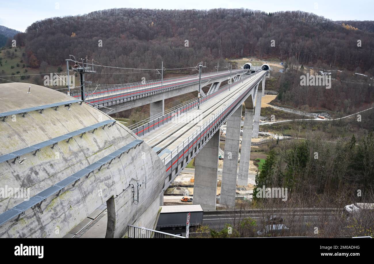 Wiesensteig, Germany. 05th Dec, 2022. The newly built Filstal Bridge on ...