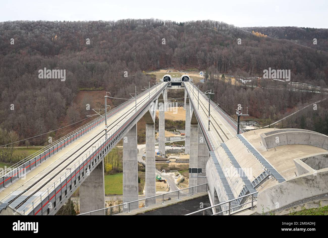 Wiesensteig, Germany. 05th Dec, 2022. The newly built Filstal Bridge on ...