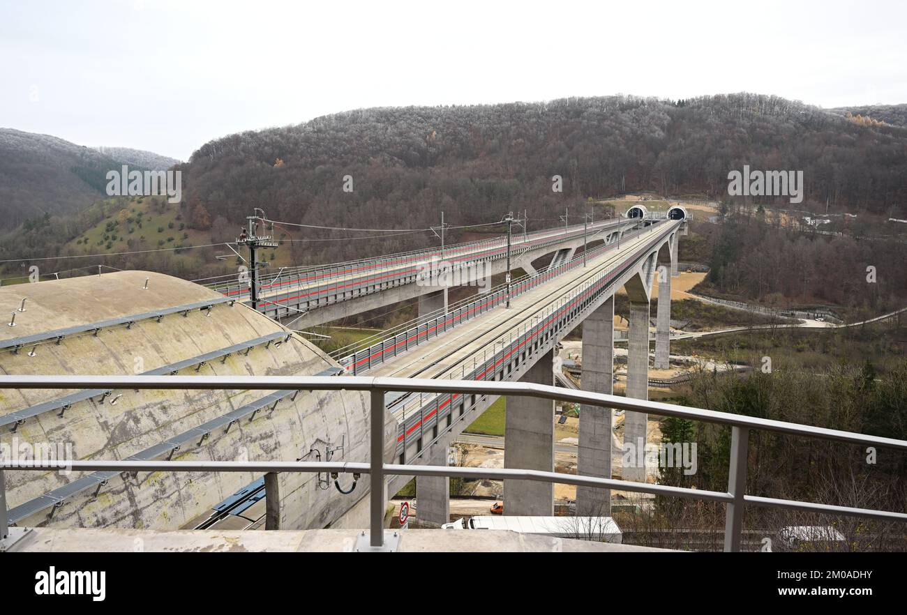 Wiesensteig, Germany. 05th Dec, 2022. The newly built Filstal Bridge on ...