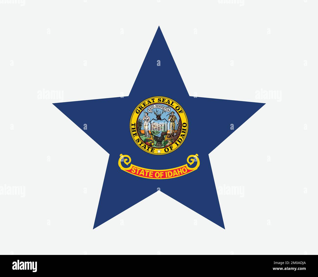 Idaho Star Flag. ID USA Five Point Star Shape State Flag. Idahoan US ...