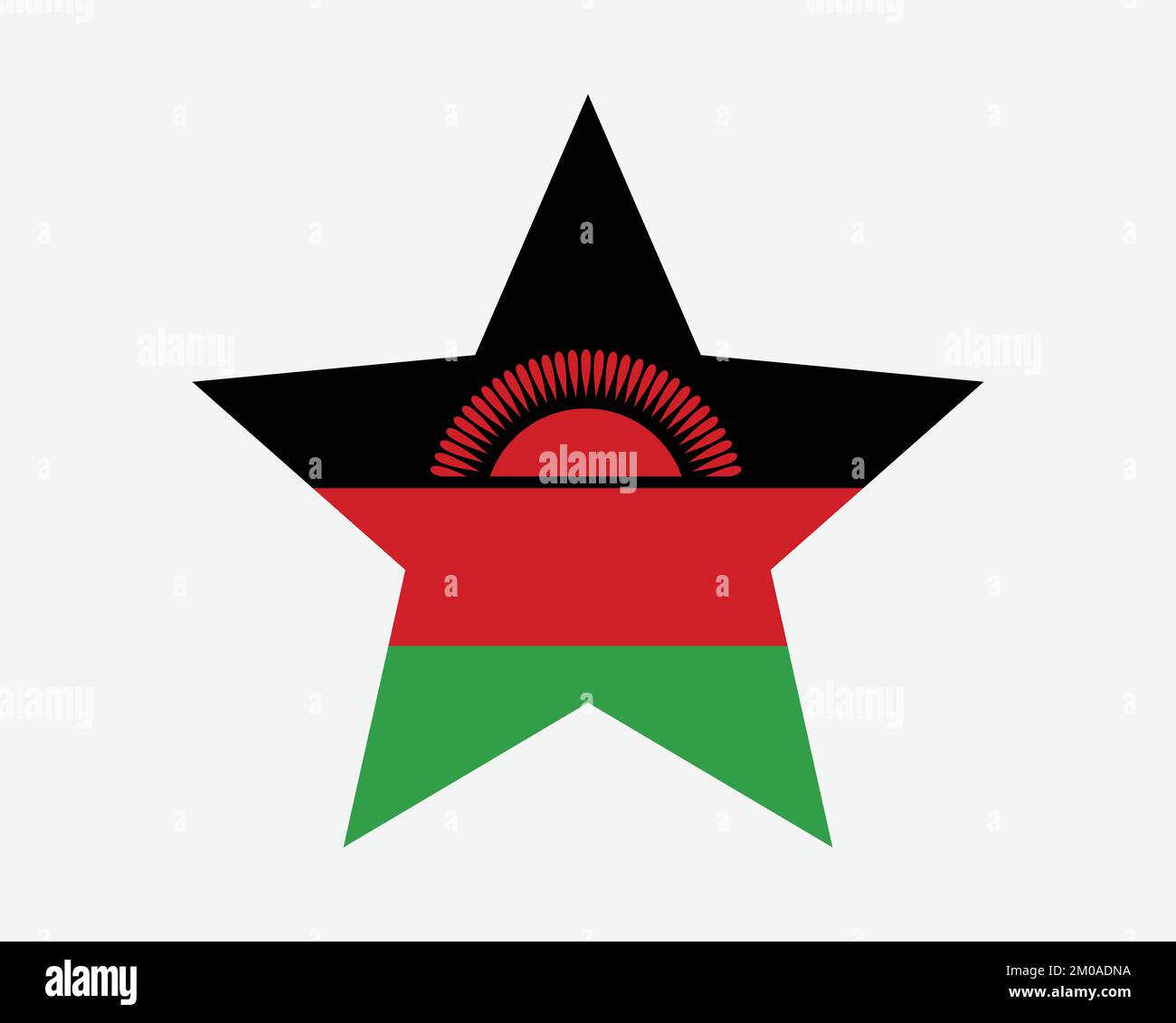 Malawi Star Flag. Malawian Star Shape Flag. Country National Banner ...