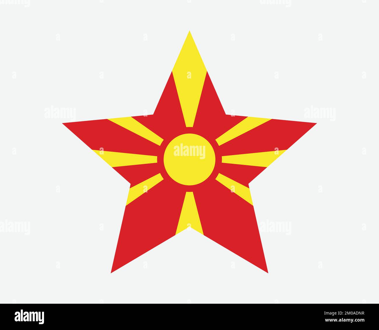 North Macedonia Star Flag. North Macedonian Star Shape Flag. Country ...