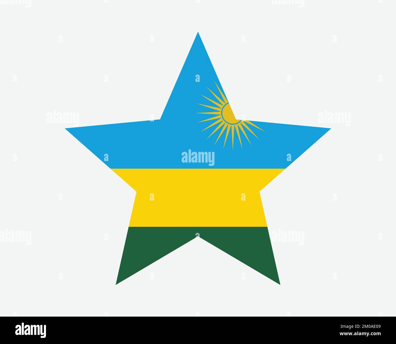 Rwanda Star Flag. Rwandan Rwandese Star Shape Flag. Republic of Rwanda ...
