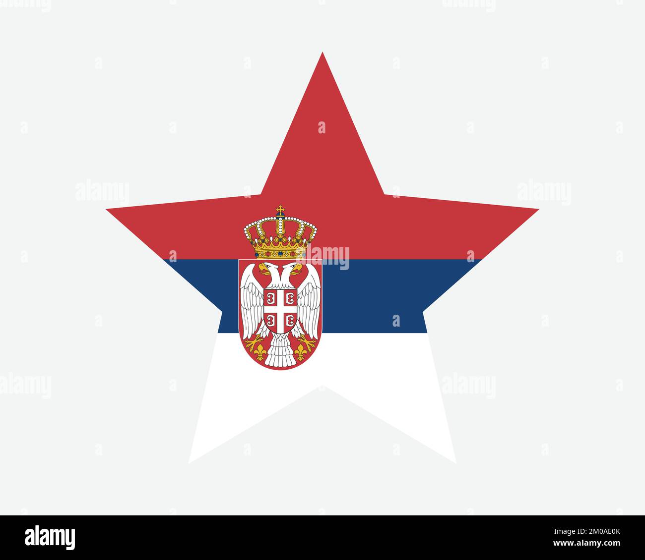 Serbia Star Flag. Serbian Star Shape Flag. Republic of Serbia Country National Banner Icon ...