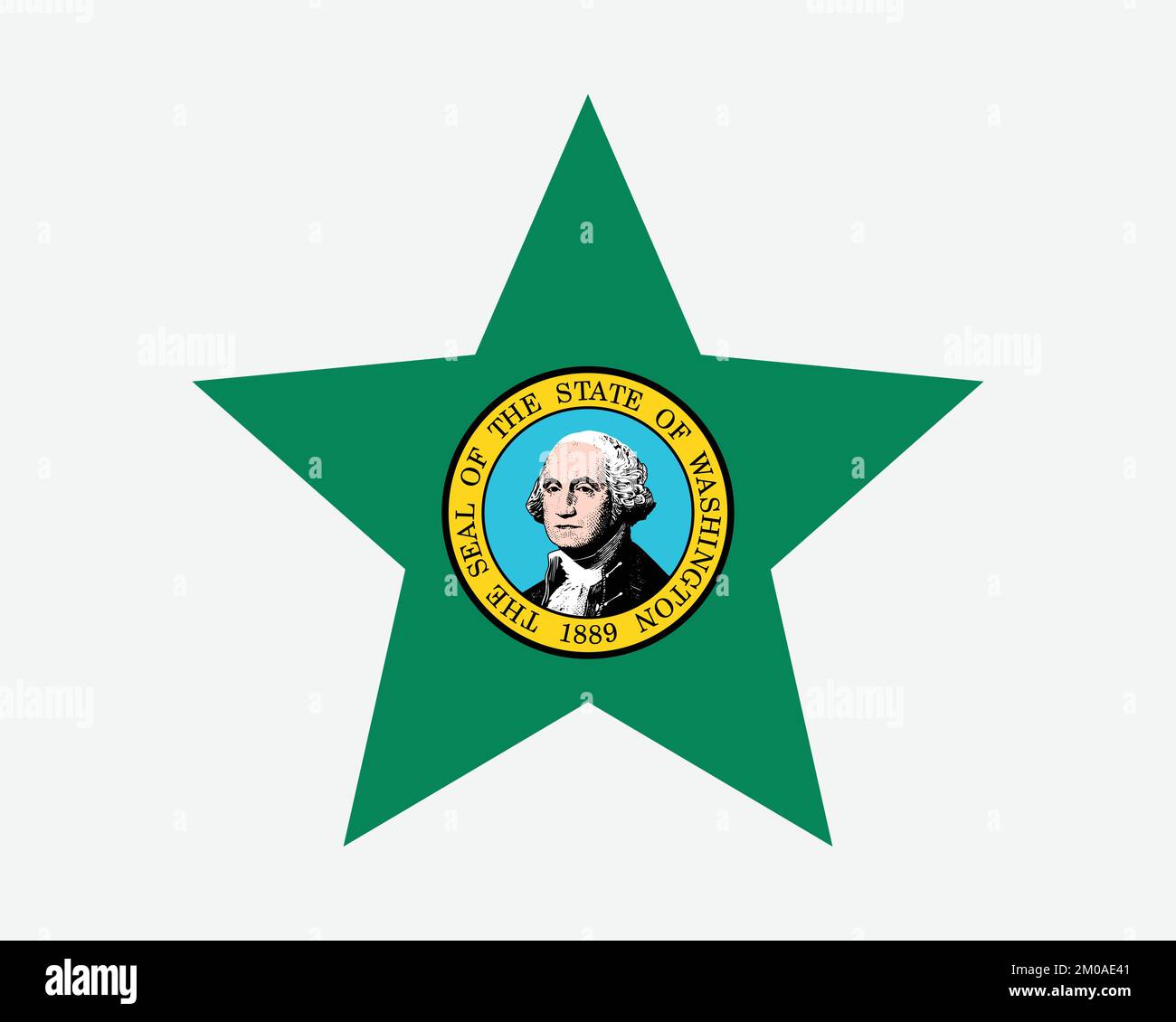 Washington State Star Flag. WA USA Five Point Star Shape State Flag ...