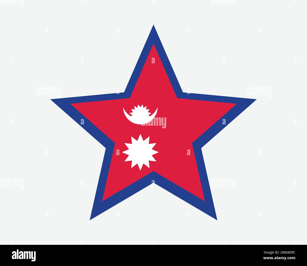 Nepal Star Flag Nepali Star Shape Flag Nepalese Country National