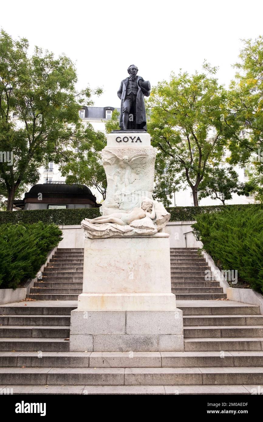 Spain, Madrid, Goya Statue Stock Photo - Alamy