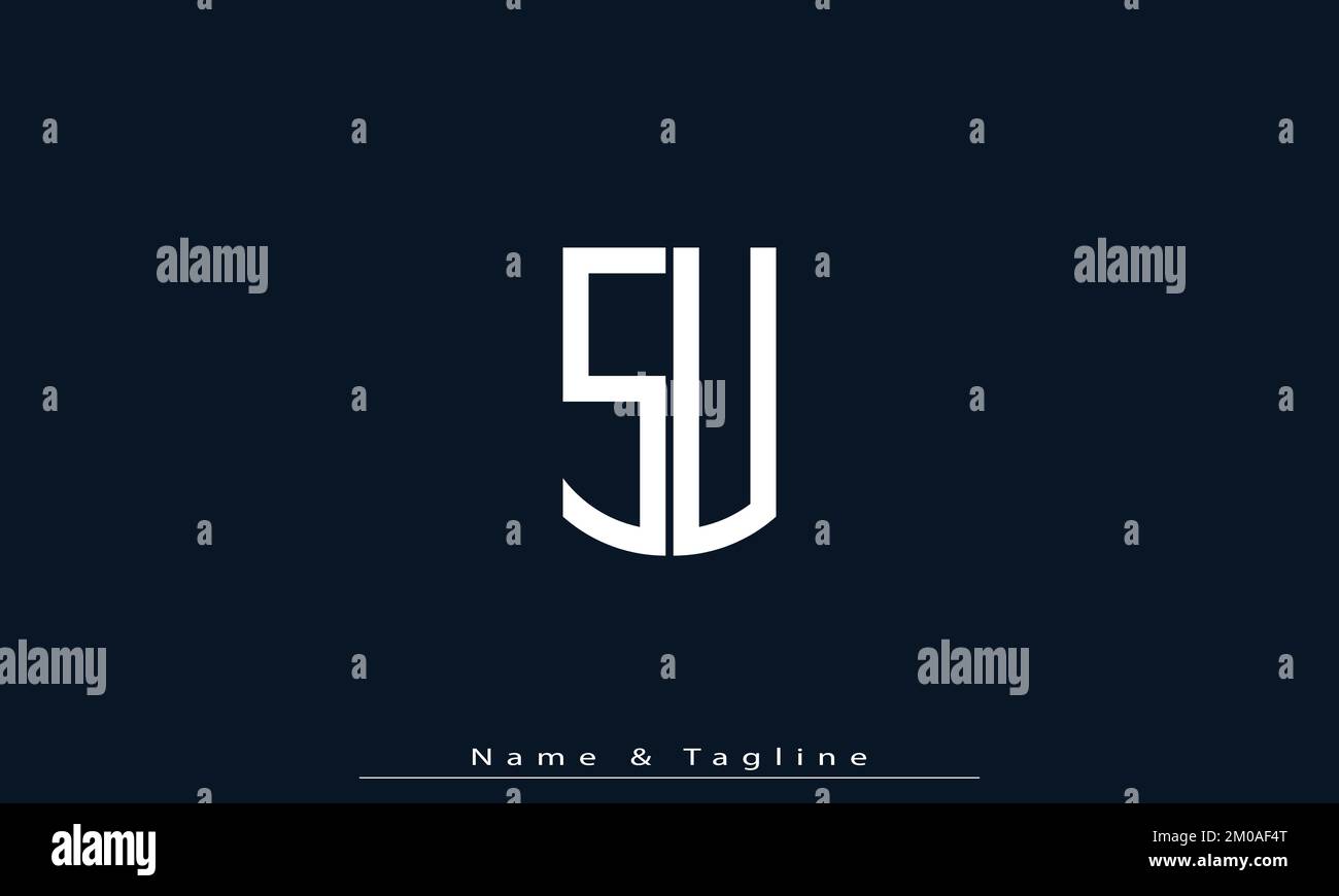 Alphabet letters Initials Monogram logo SU , US Stock Vector Image ...