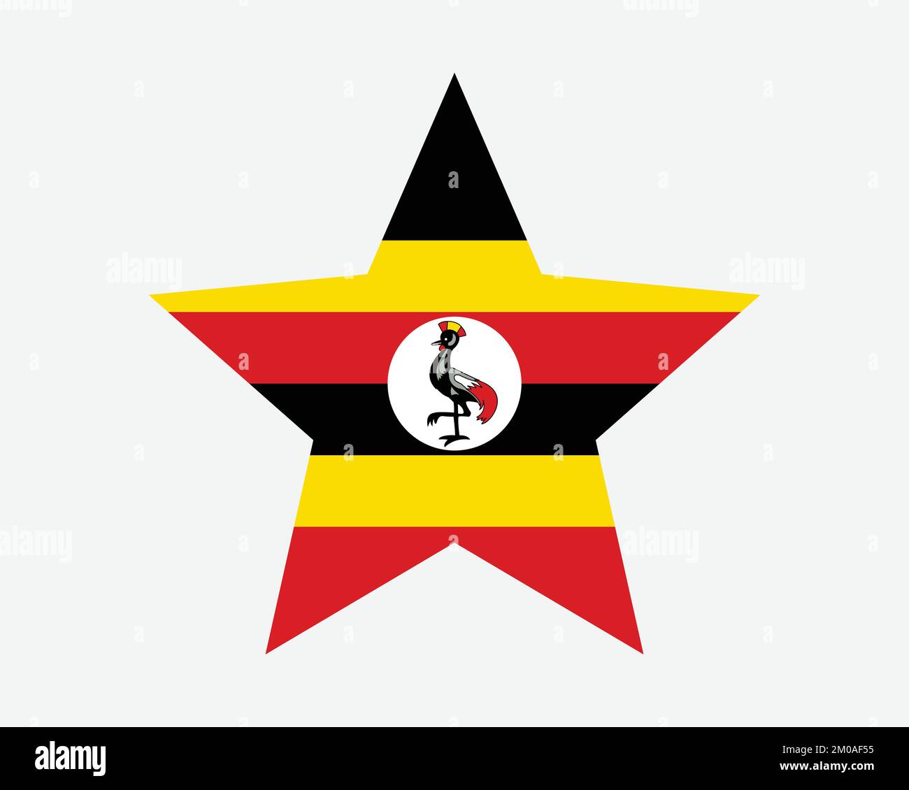 Uganda Star Flag. Ugandan Star Shape Flag. Republic of Uganda Country ...