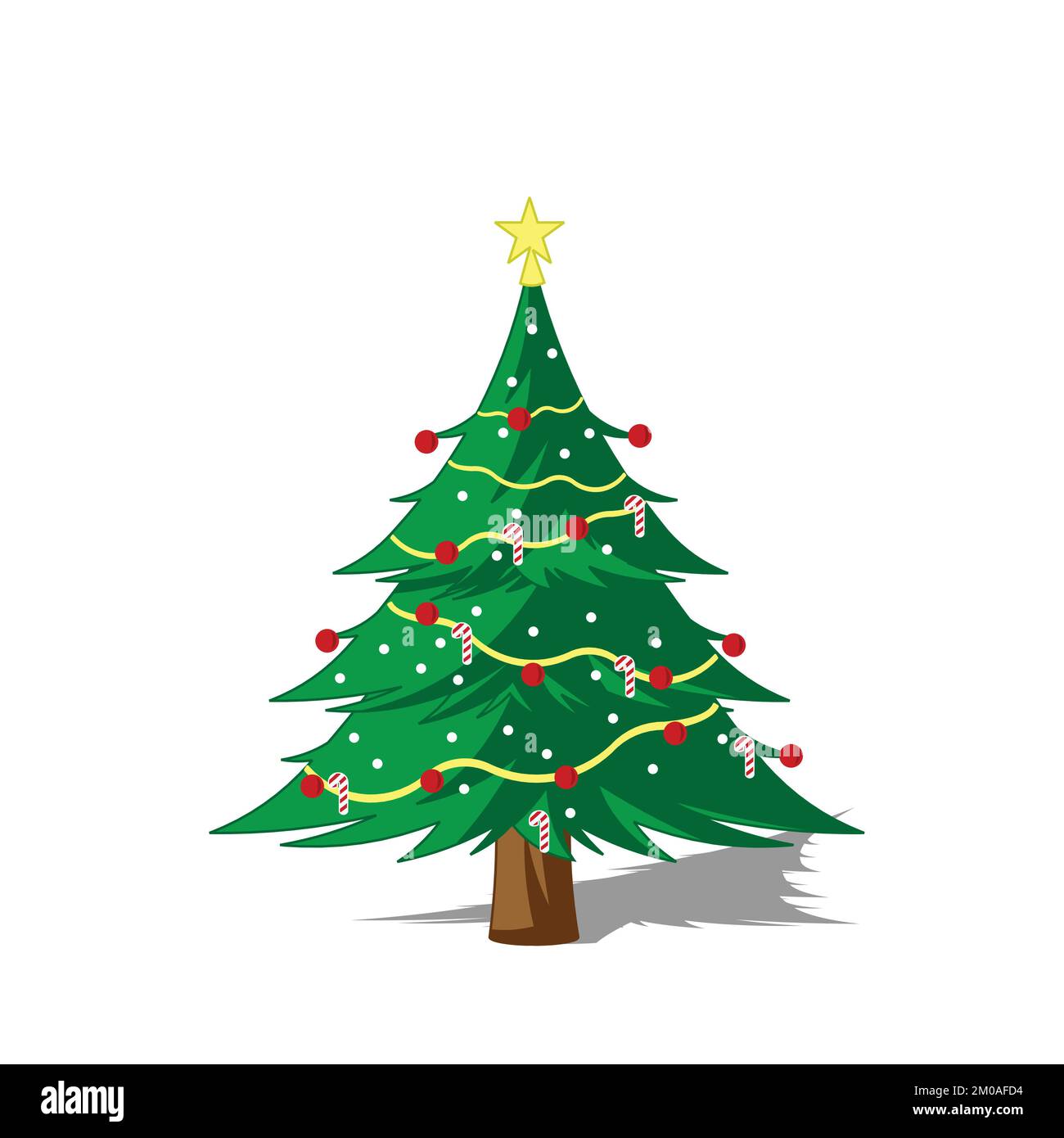 Decorated christmas tree happy Stock Vector Images - Alamy
